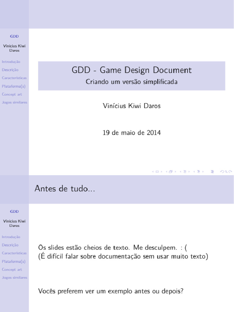 GDD - Game Design Document - PDF Download Grátis | PDF