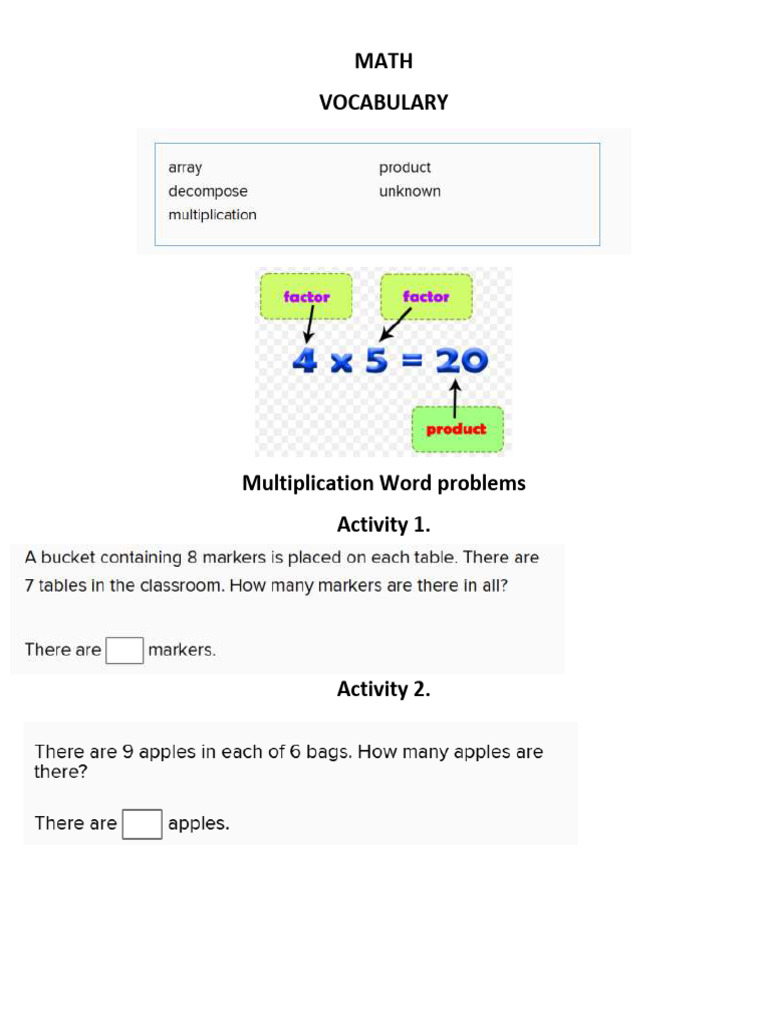 Actividad Extra de Repaso Math | PDF