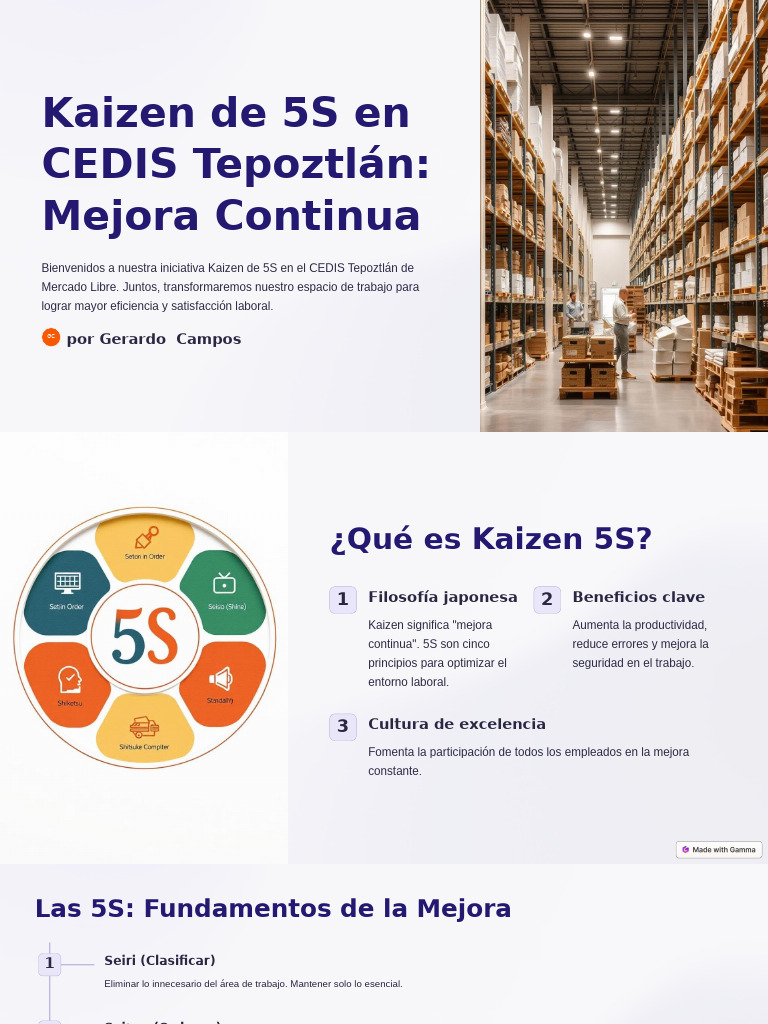 Kaizen 5S en CEDIS Tepoztlán: Mejora Continua | PDF | Business | Economias