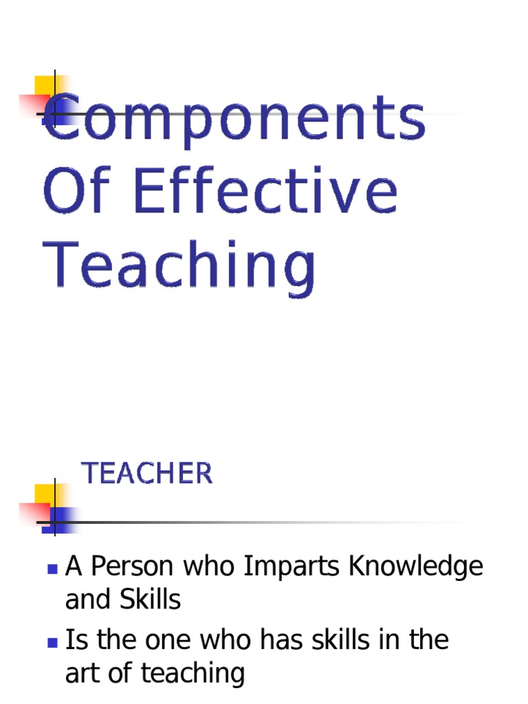 Components Of Effective Teaching Pdf Adolescence Child Development