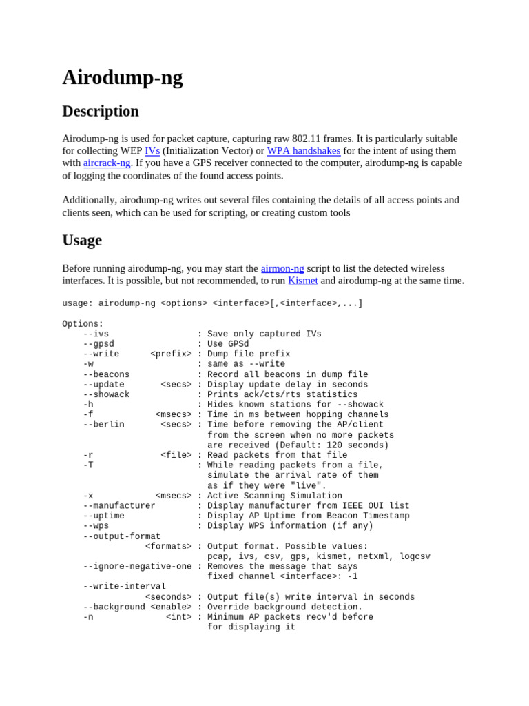 Airodump | PDF | Ieee 802.11 | Data Transmission