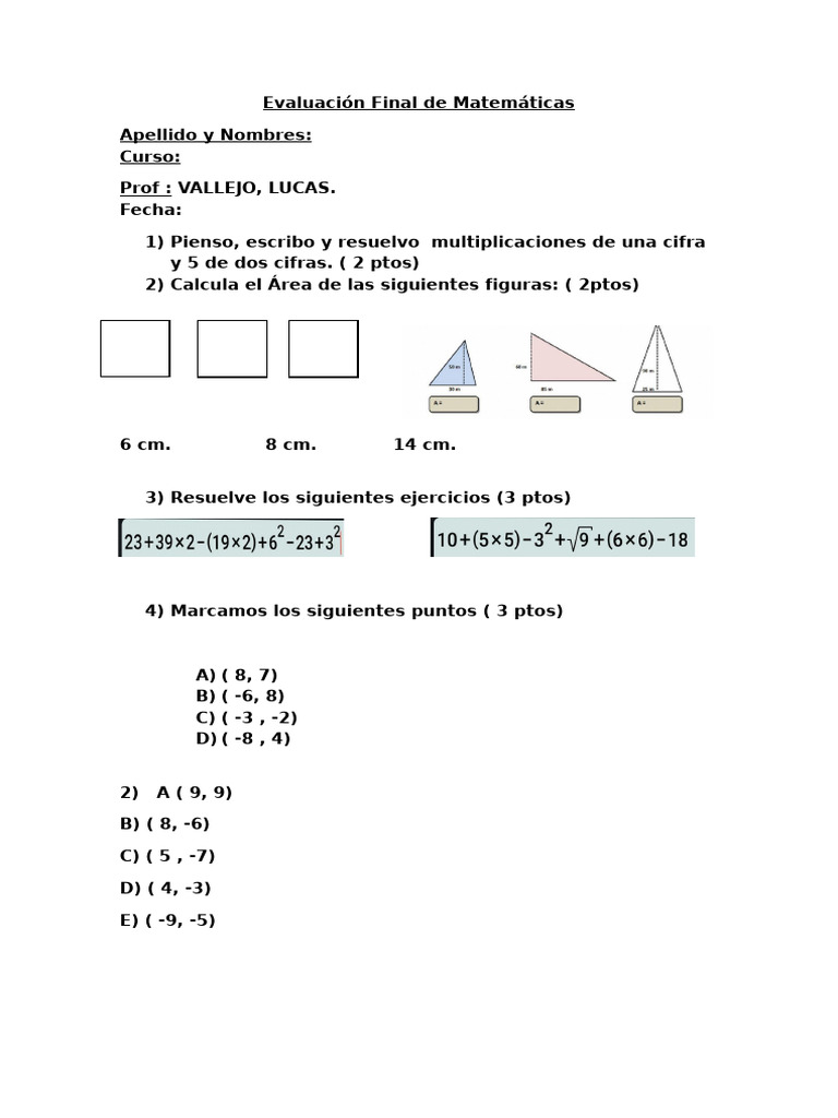Evaluación Mate | PDF