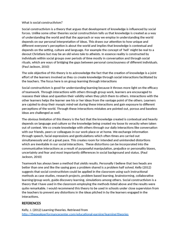 Understanding Social Constructivism Theory | PDF | Constructivism ...