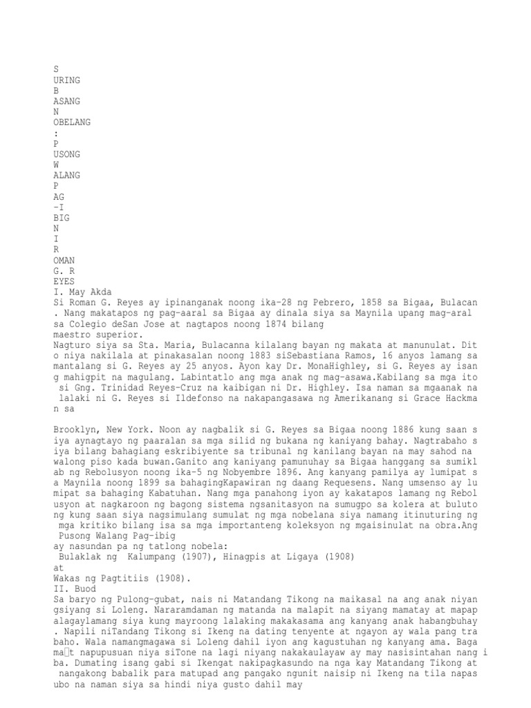 Pusong Walang Pag-Ibig | PDF Pusong Walang Pag-Ibig | PDF
