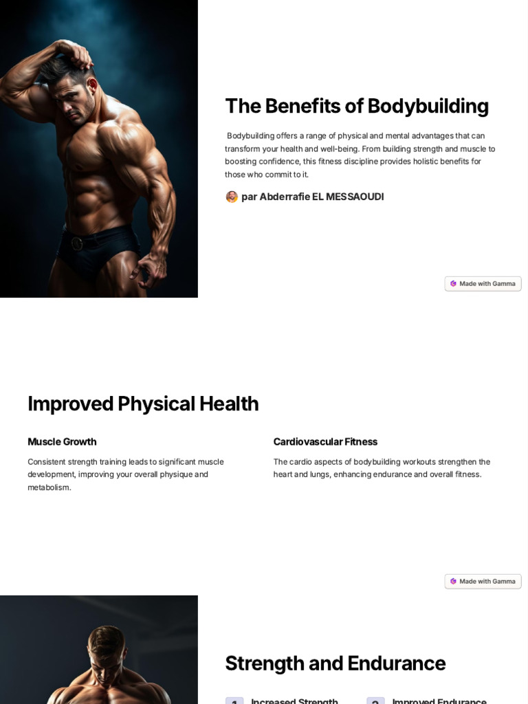The Benefits of Bodybuilding | PDF | Physical Fitness | Physical Exercise