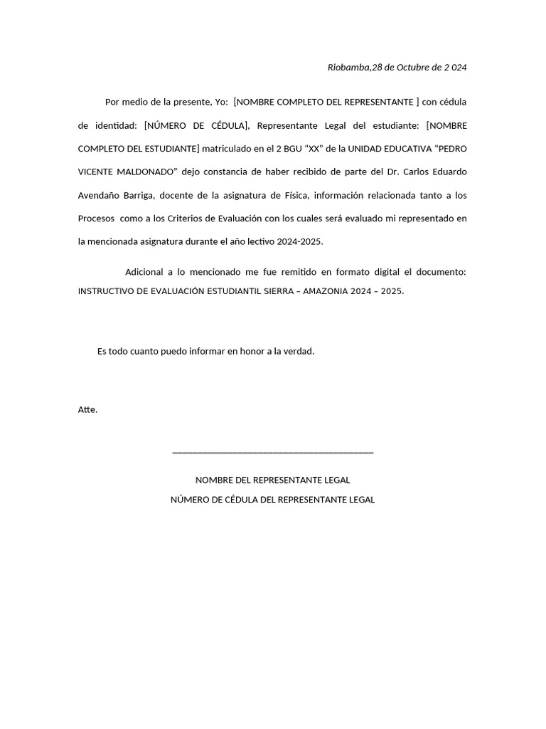 Confirmación de La Información Recibida | PDF