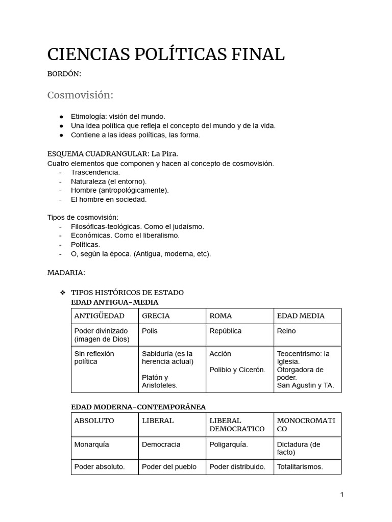 Final Ciencias Politicas Valen | PDF | Gobierno | Democracia