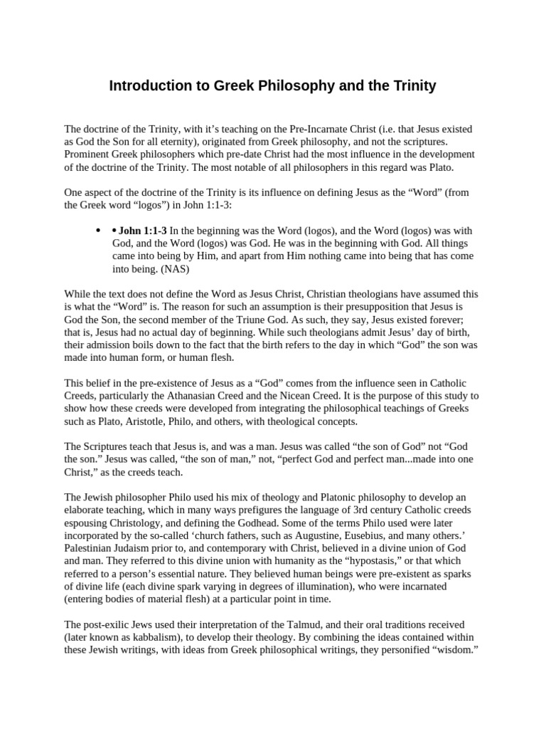 Stoicism and New Testament | PDF | Logos (Christianity) | Trinity