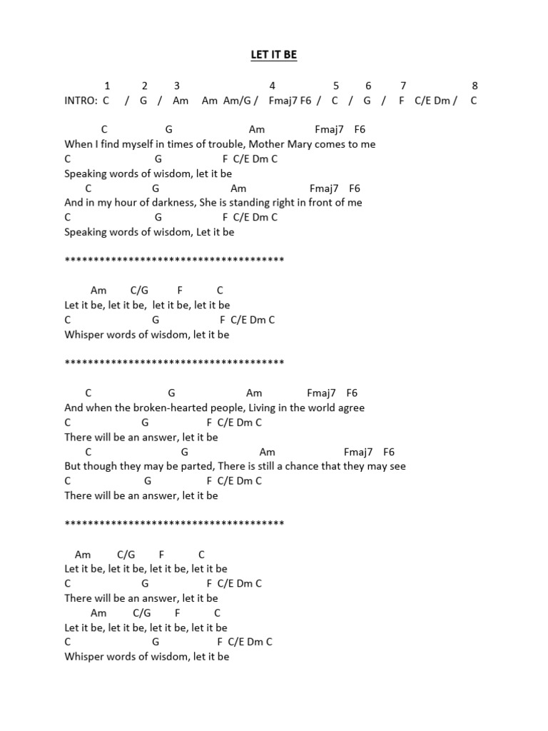 Let It Be | PDF