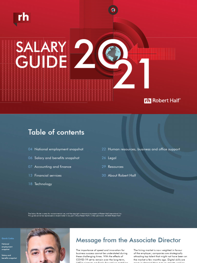 Robert Half Uae 2021 Salary Guide | PDF | Cost Of Living | Salary