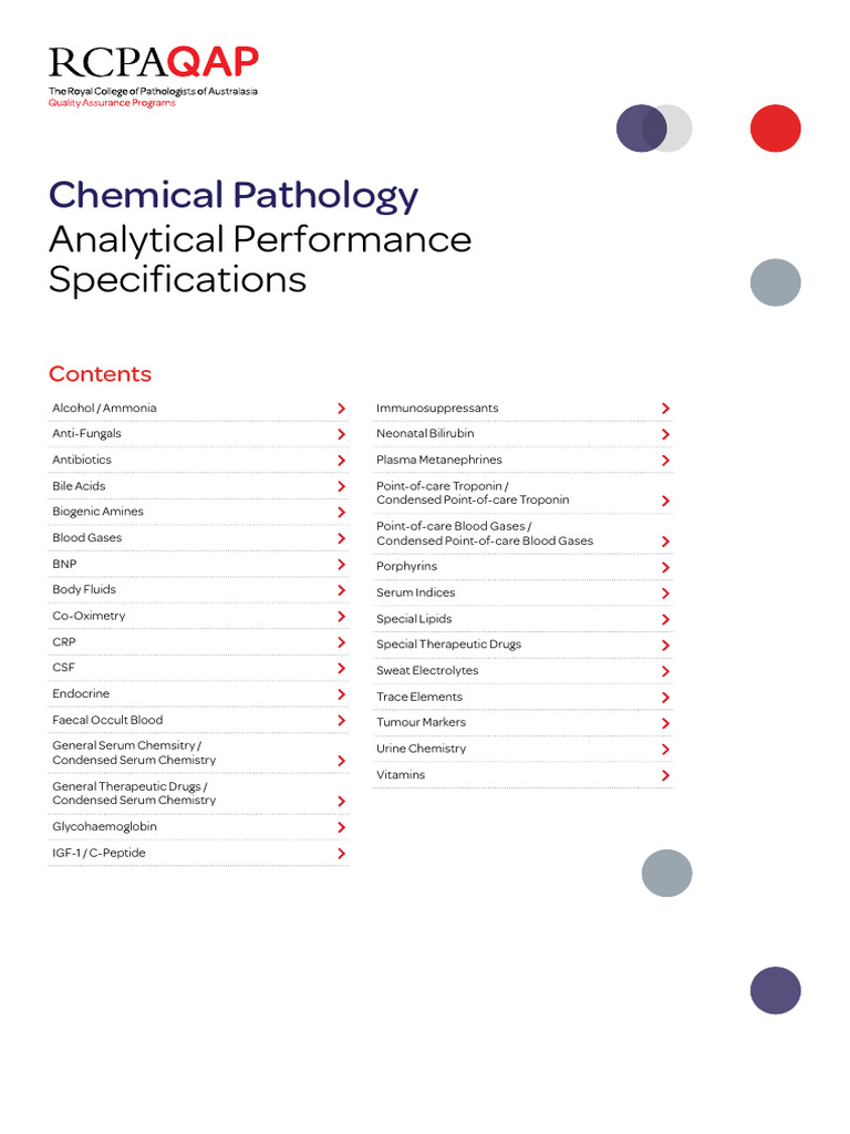 RCPA - 301338 - Chemical Pathology APS Document | PDF