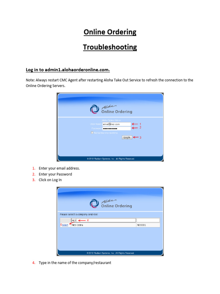 Online Ordering Troubleshooting | PDF | Point Of Sale | Component Object Model