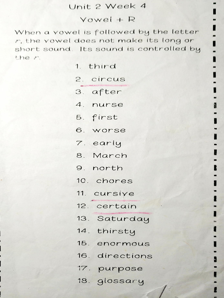 Word Unit 2 Week 4 | PDF