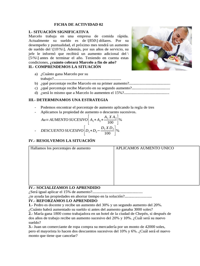 Ficha de Actividad 02 - 2° - U6 | PDF | Economias