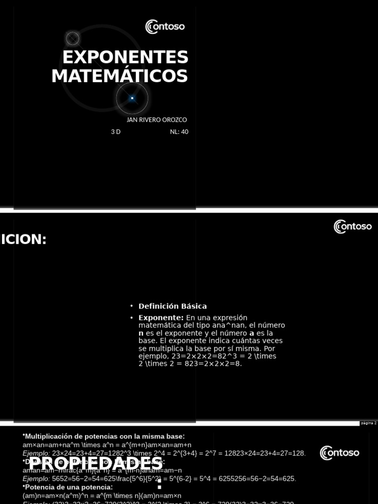 Exponentes Matemáticos | PDF | Exponenciación | Matemáticas