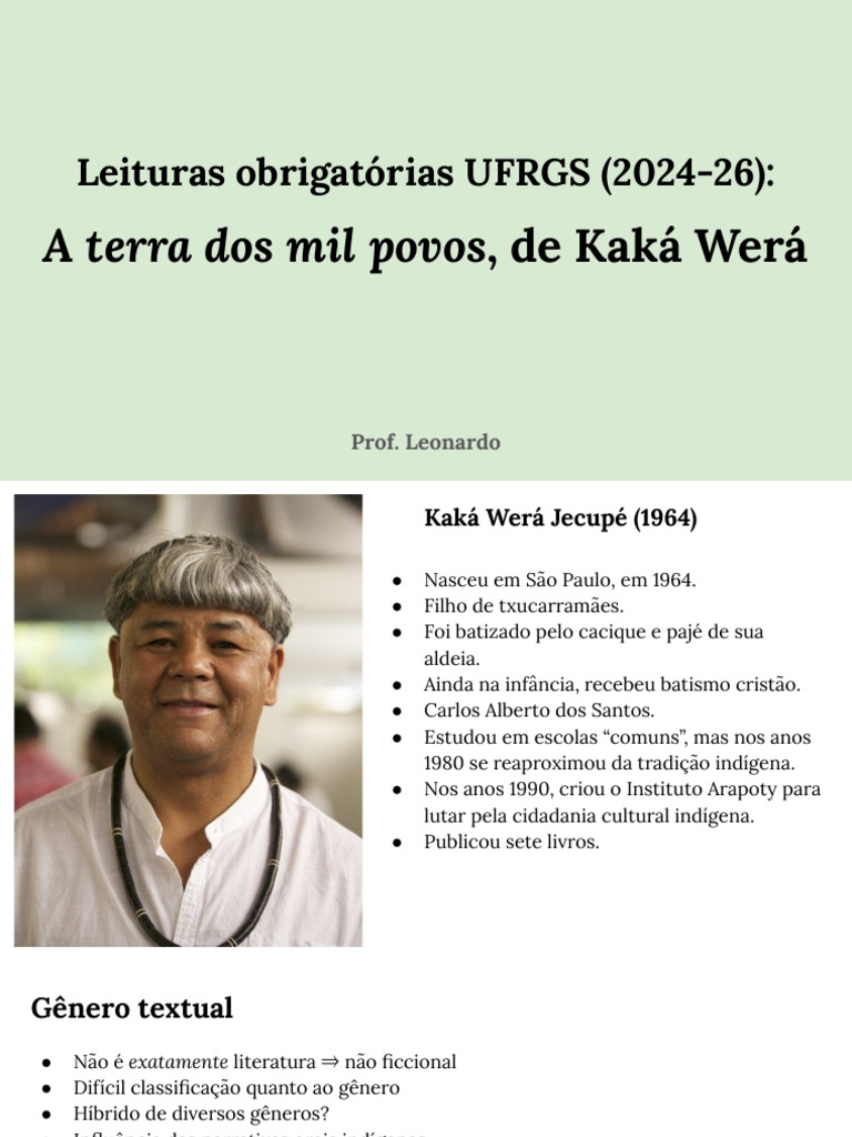 Literatura A Terra Dos Mil Povos de Kaka Wera | PDF | Povos indígenas | Brasil
