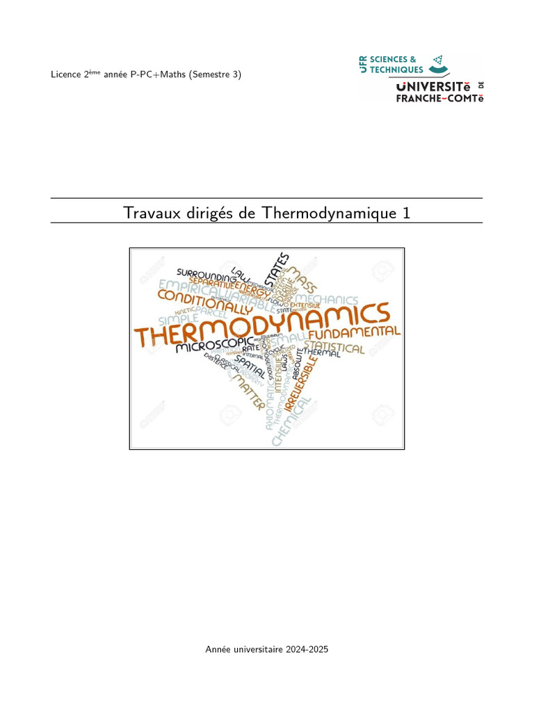 TD Thermo 2425 | PDF | Entropie | Capacité thermique