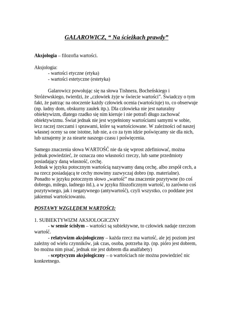 GALAROWICZ - Na Prawdy | PDF