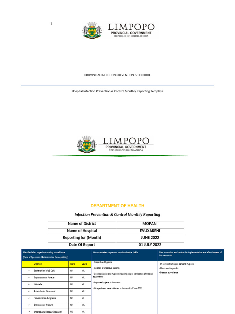 Infection Control Report - June 2022 | PDF | Infection | Diseases And ...