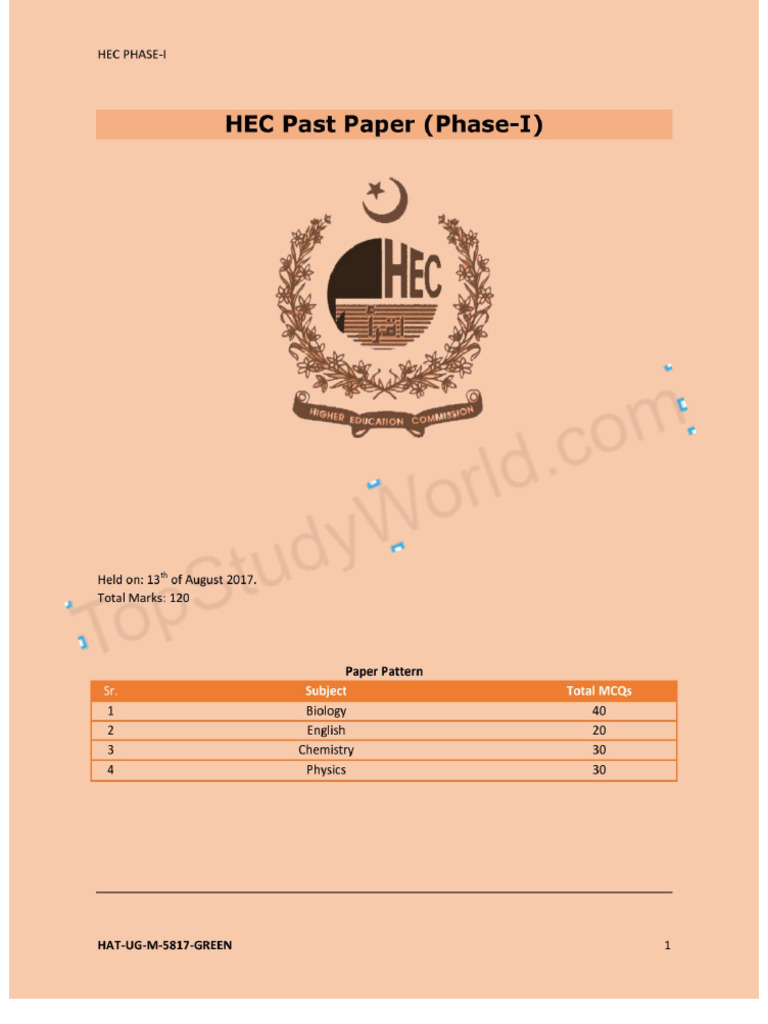 HEC Past Paper-1 | PDF