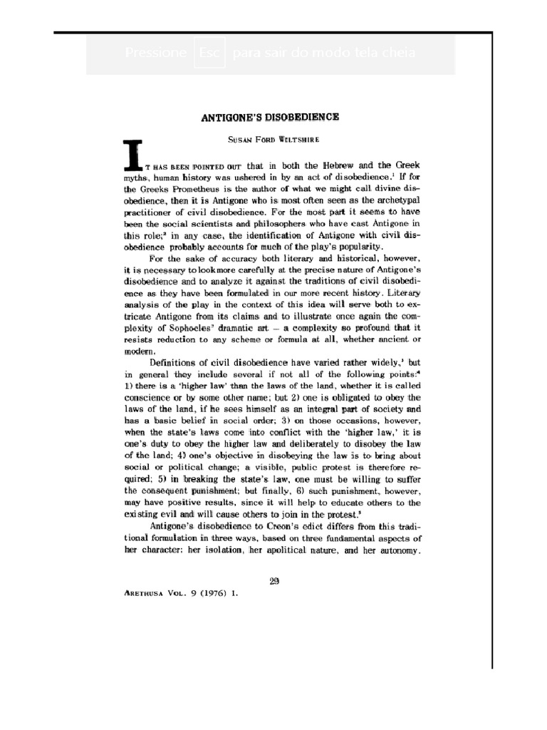Antigone's Disobedience | PDF
