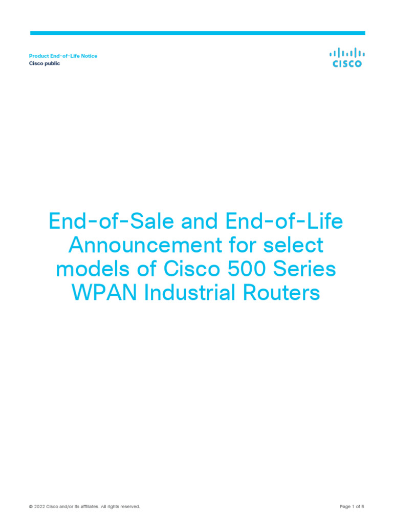 500 Series Wpan Ind Routers Eol | PDF | Software Engineering ...
