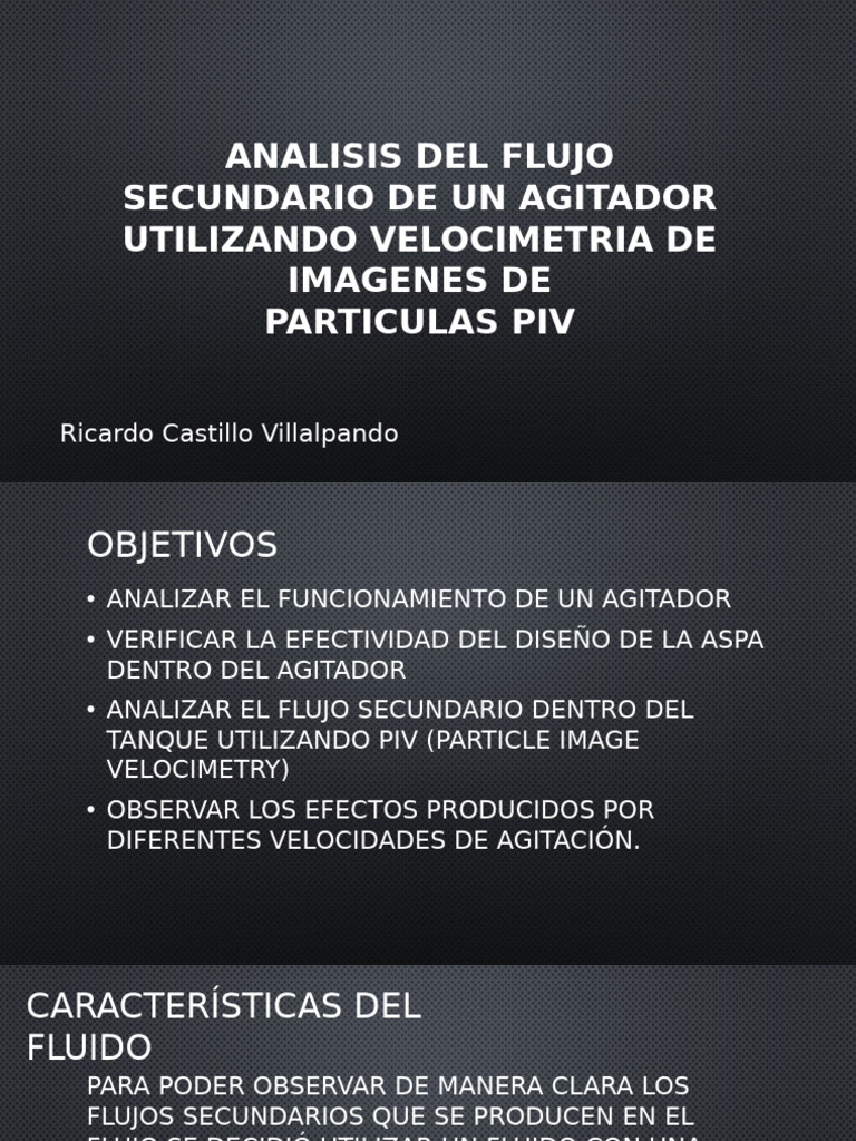 Análisis Del Flujo Secundario en Un Agitador | PDF