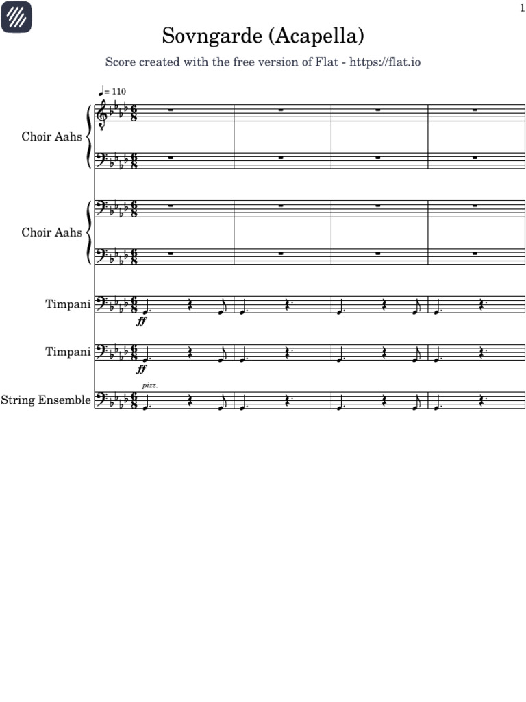 Sovngarde (Acapella) | PDF | Musical Instruments | Musical Techniques
