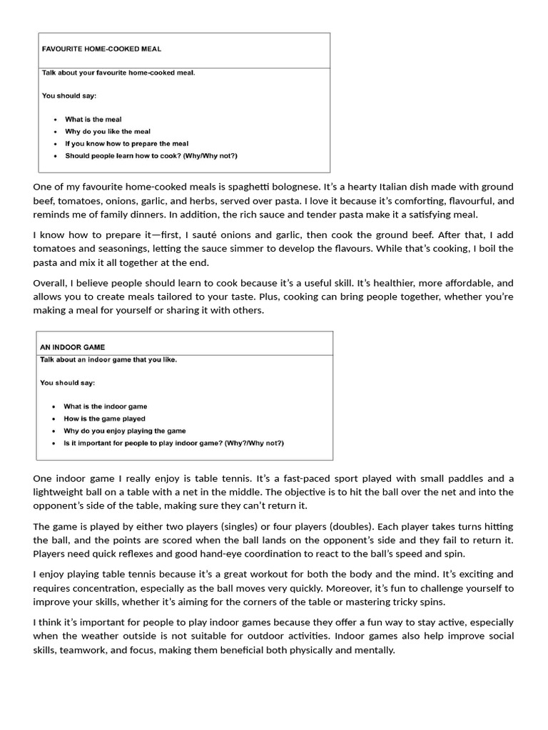 Setara Speaking Form 4 2024 | PDF | Pasta | Table Tennis