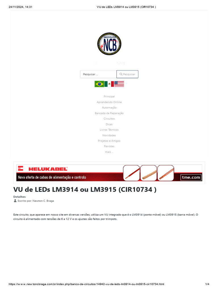 VU de LEDs LM3914 Ou LM3915 (CIR10734) | PDF