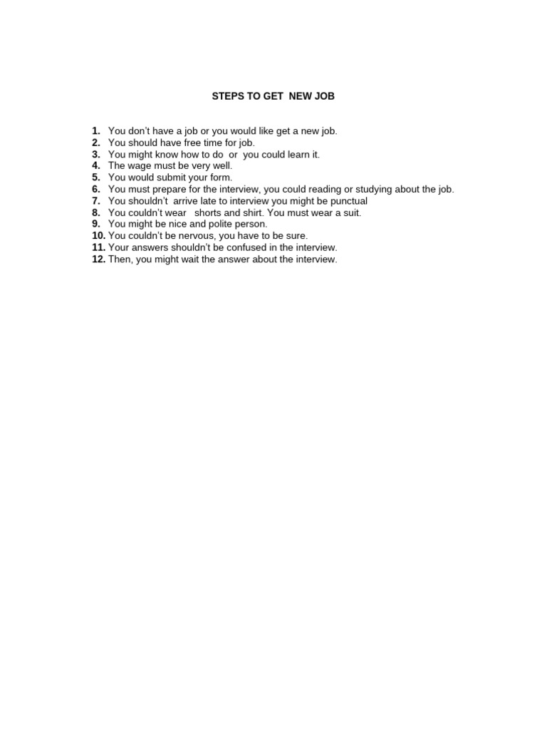 Steps to Secure a New Job | PDF