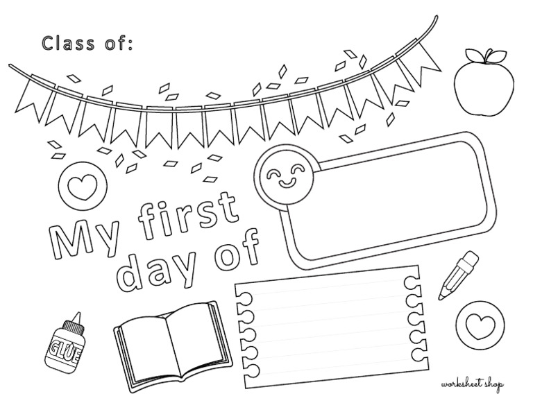 My First Day of School Worksheet 1 | PDF