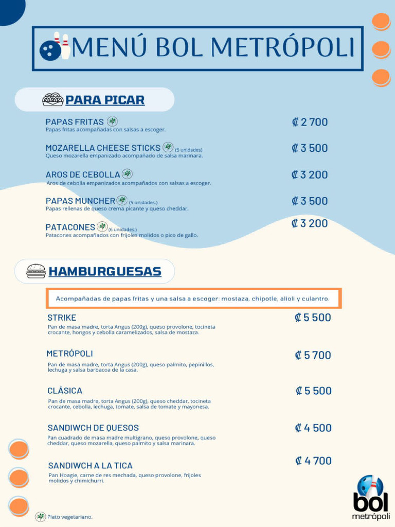 Menu Bol Metropoli | PDF