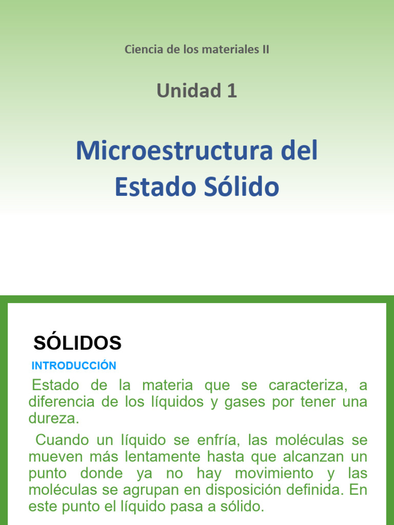 Unidad 1 - Microestructura Del Estado Solido | PDF | Enlace químico ...