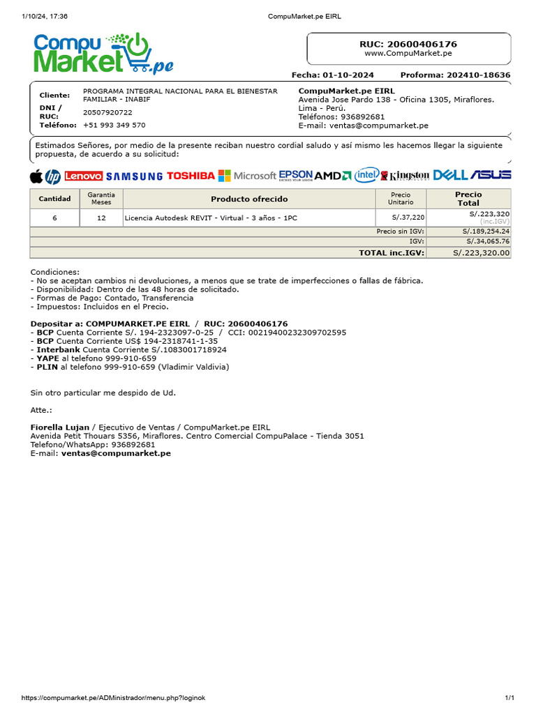 CompuMarket - Pe EIRL | PDF