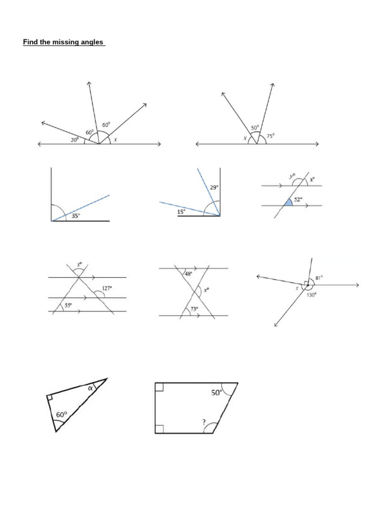 Finding Missing Angles | PDF
