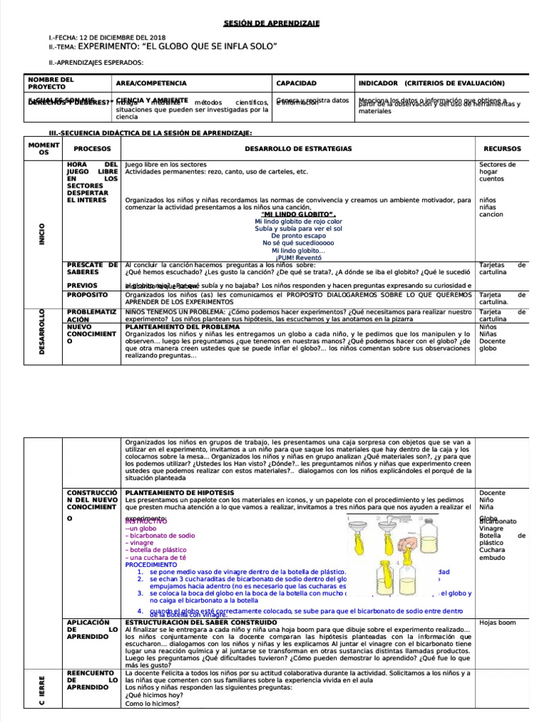 PDF Sesiones de Experimentos para Nios de Inicial - Compress | PDF