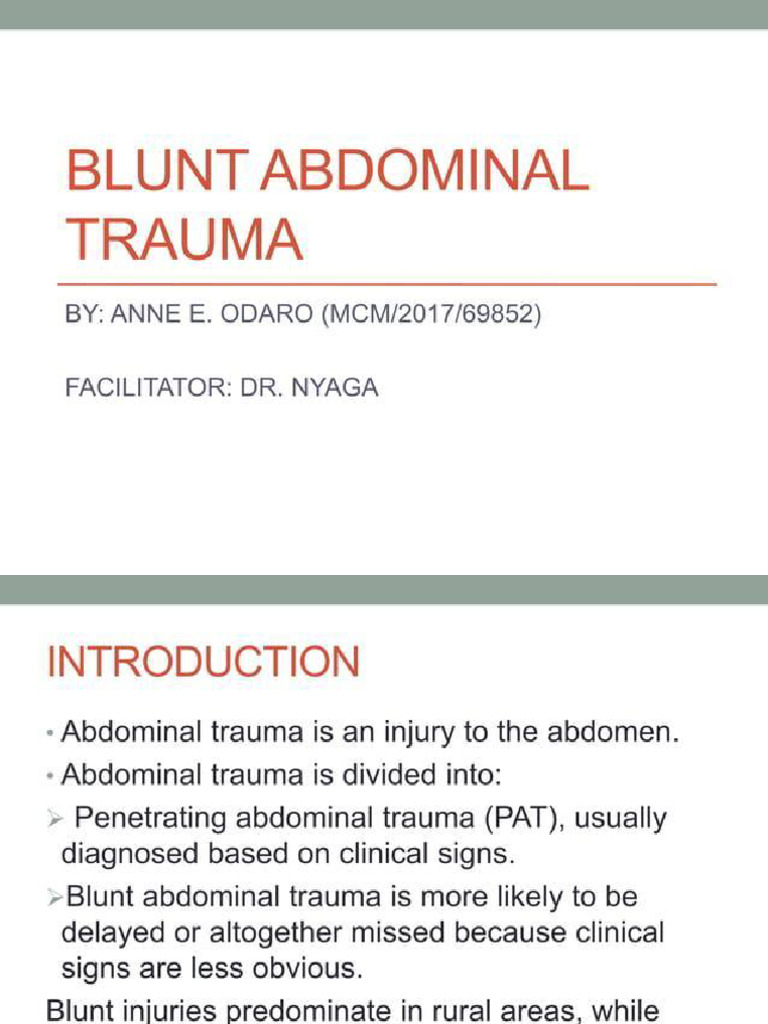 Penetrating Abdominal Trauma | PDF