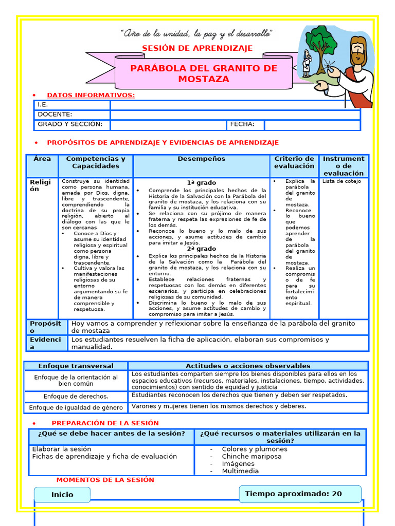 Iii E11 S2 Sesion D2 Religion La Parabola Del Granito de Mostaza | PDF ... Iii E11 S2 Sesion D2 Religion La Parabola Del Granito de Mostaza | PDF ...