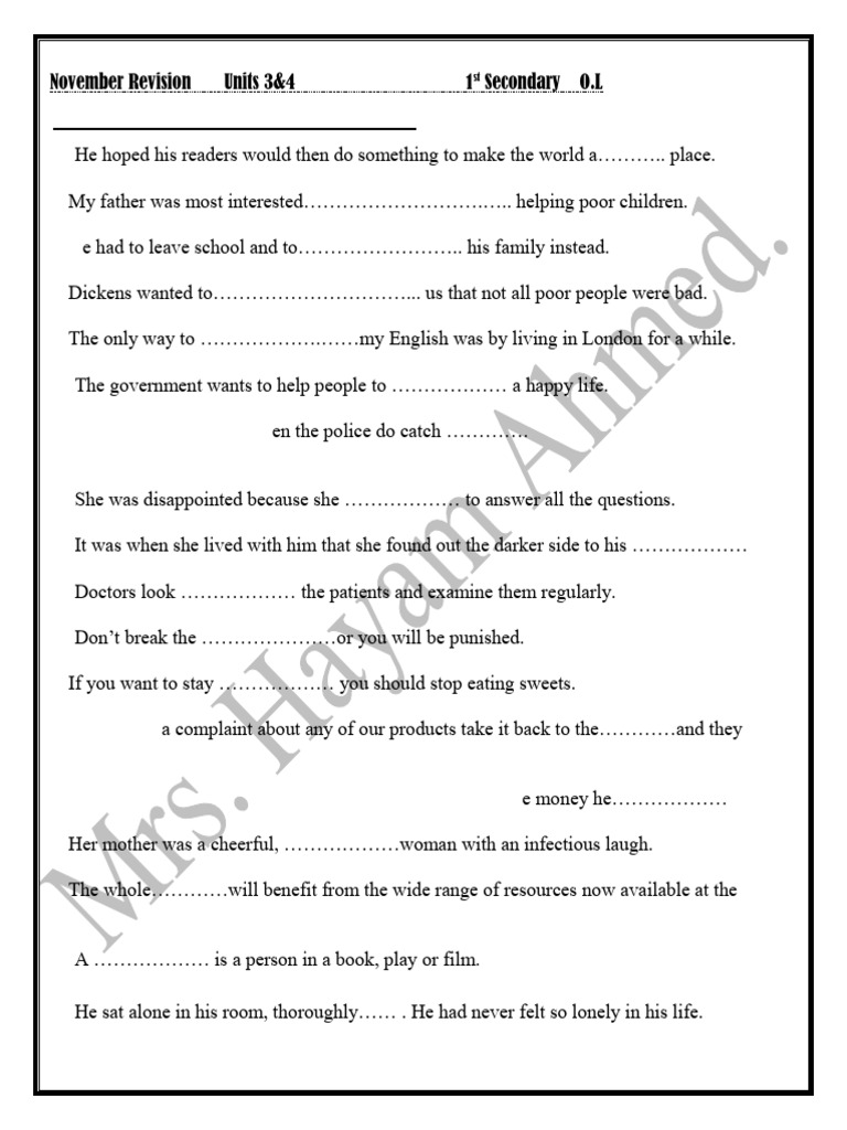 November Revision Units 3&4 Quiz | PDF