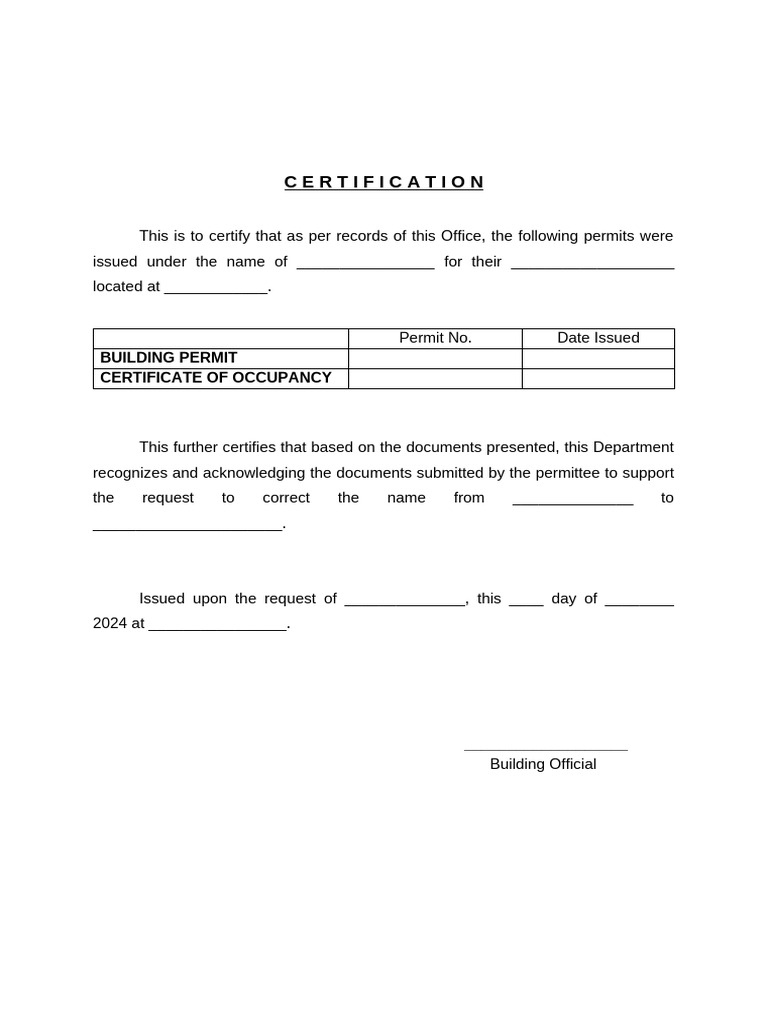 Certificate of Correction - Sample | PDF