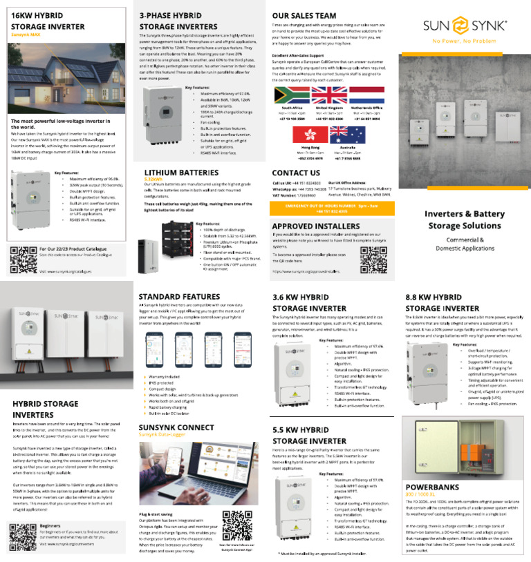 Sunsynk - Inverters & Battery Storage | PDF