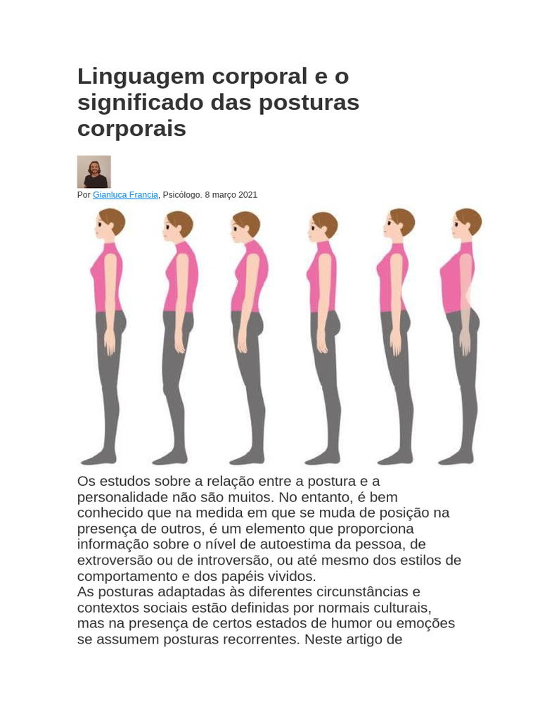 Linguagem Corporal e o Significado Das Posturas Corporais | PDF ...