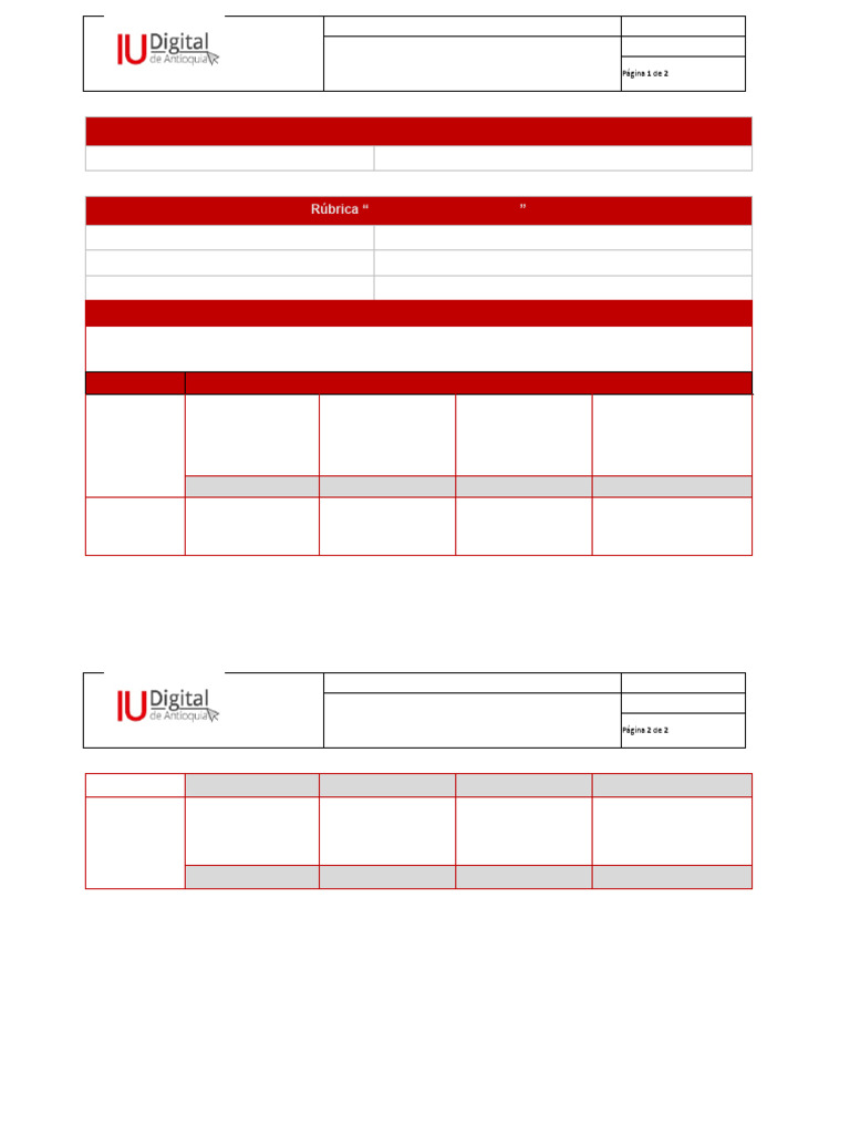 Rúbrica Taller Mapa de Procesos | PDF | Cognición