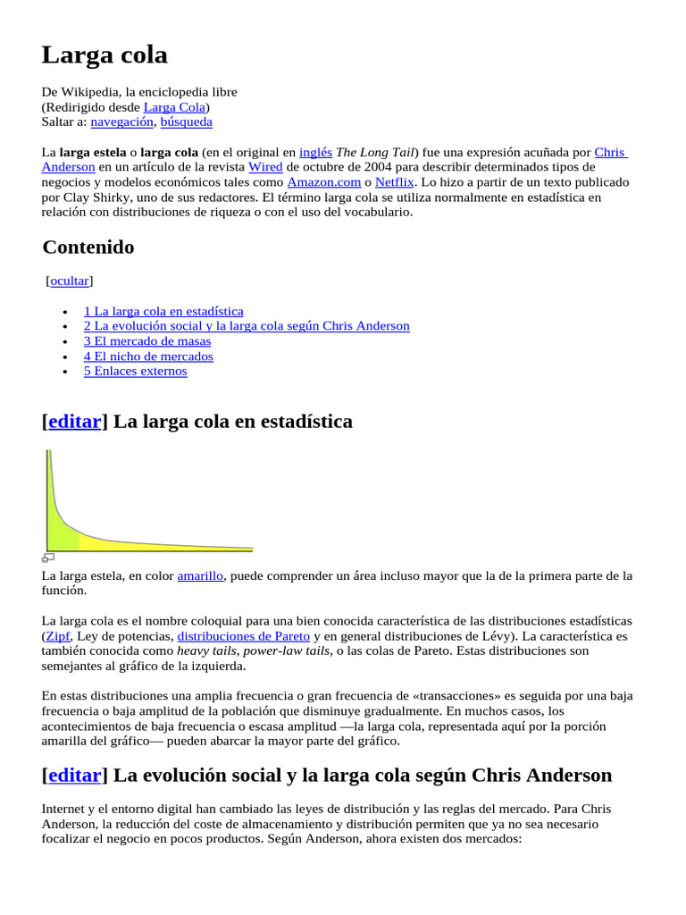 La Larga Cola en Modelos de Negocio | PDF