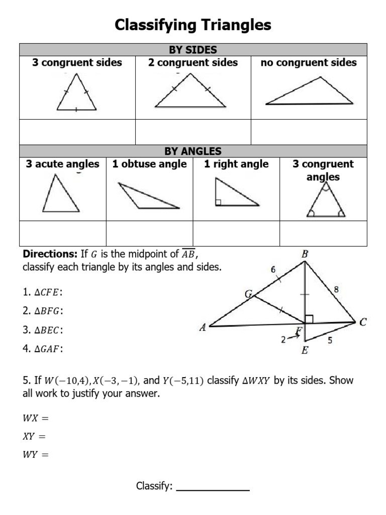 Classifying Triangles Notes | PDF