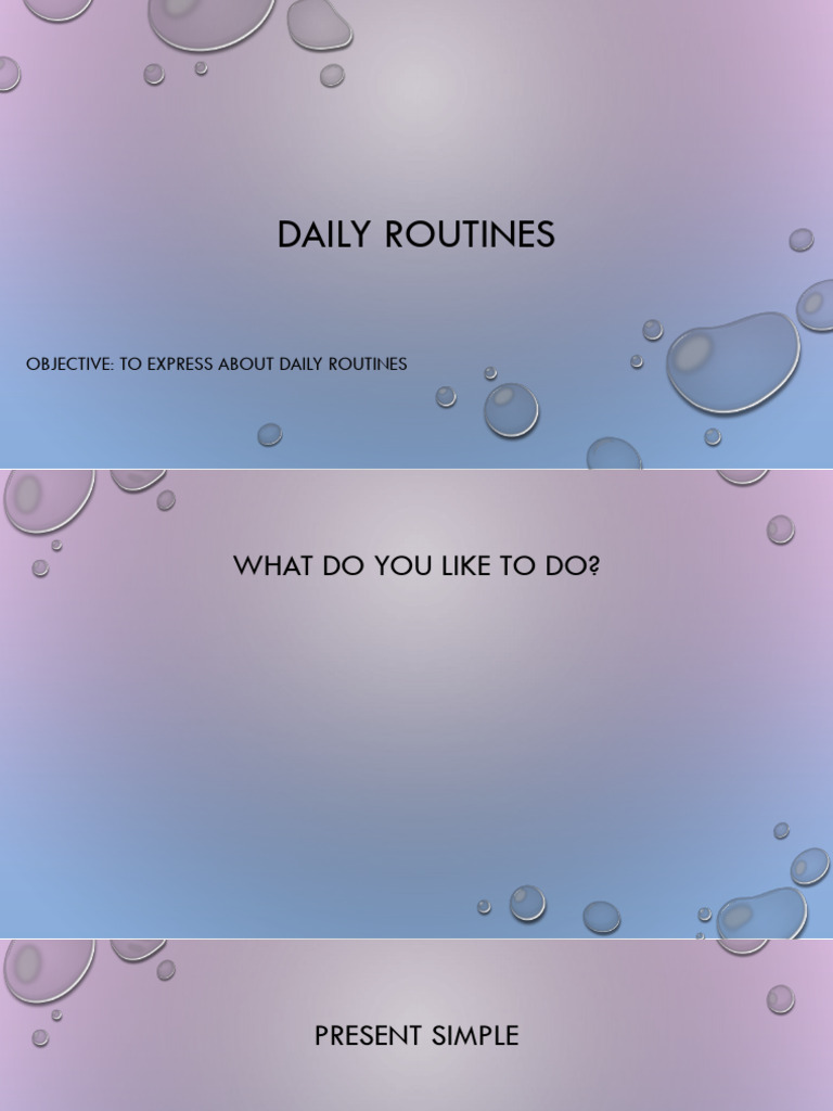 Daily Routines | PDF