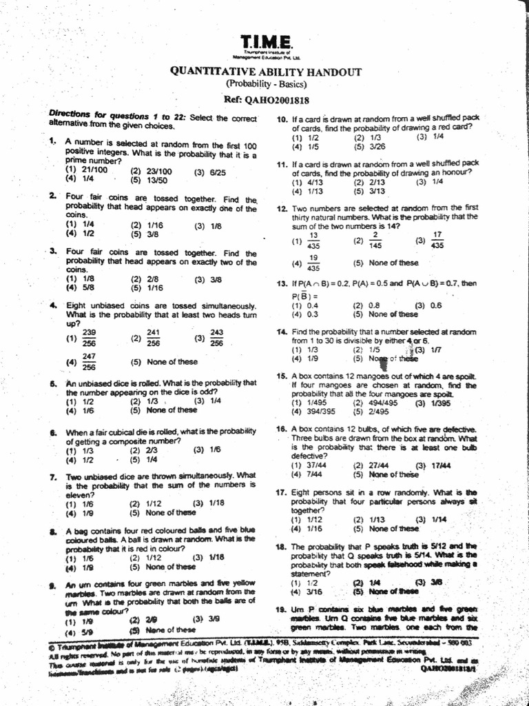 QAHO2001818 Prob Basics | PDF
