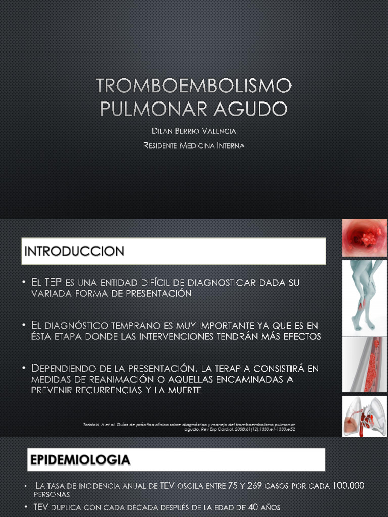 Tep | PDF | Trombosis | Diagnostico medico