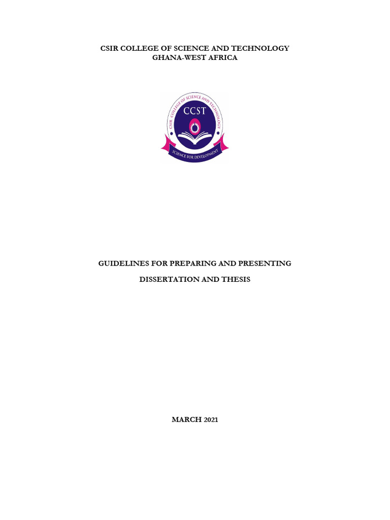 Guidelines For Dissertation and Thesis | PDF | Thesis | Written ...